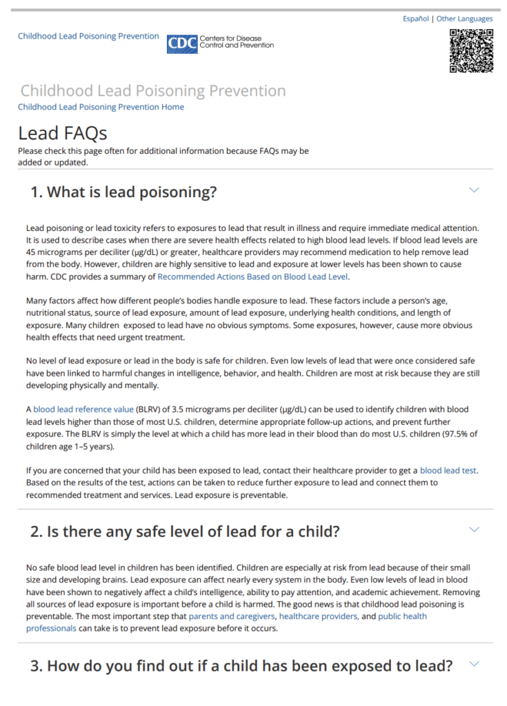 Lead Prevention – Penfield Children's Center